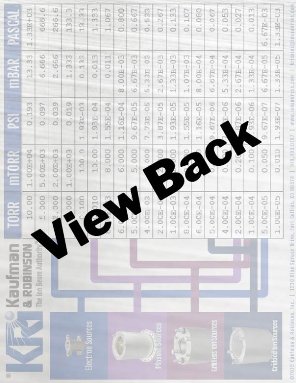 Pressure Conversion Table for Vacuum Systems | Kaufman & Robinson